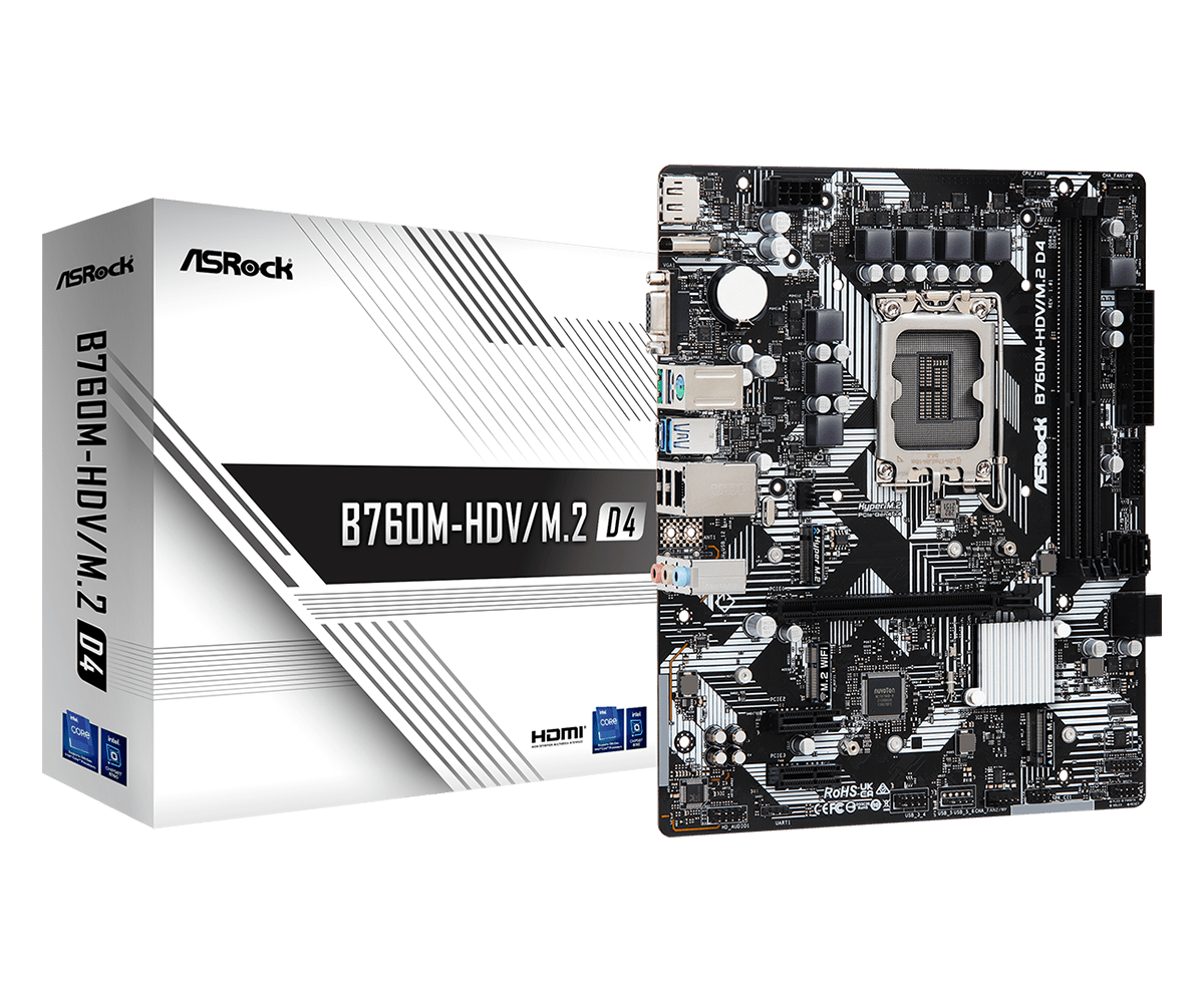 Board AsRock B760M HDV/M.2 D4 DDR4 (Socket LGA 1700) | JE Sistem