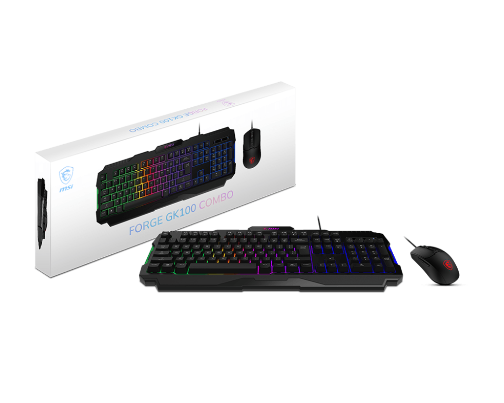 Combo Teclado y Mouse MSI FORGE GK100 COMBO | JE Sistem